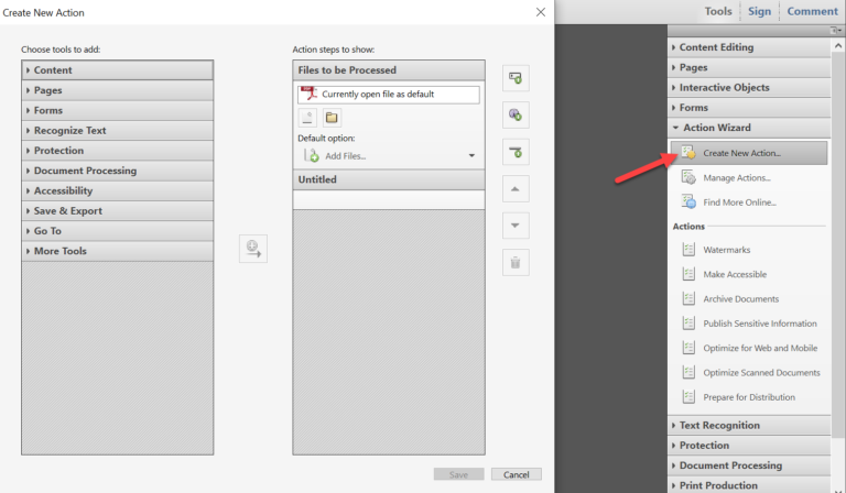 Batch process on PDFs in Adobe Acrobat
