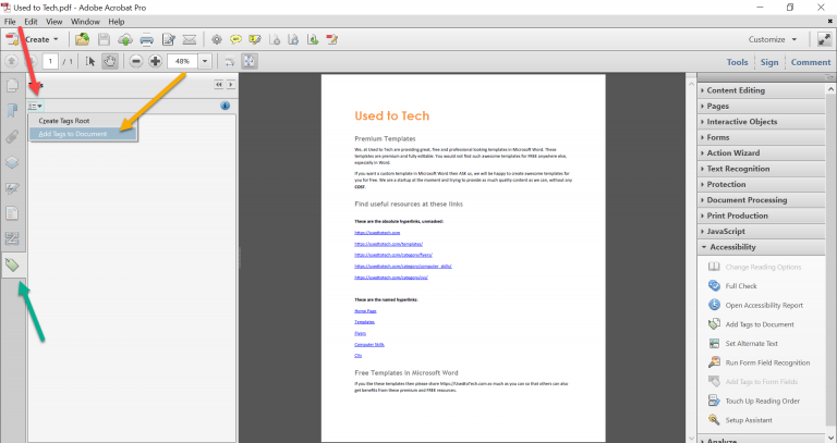 How to create bookmarks in PDF