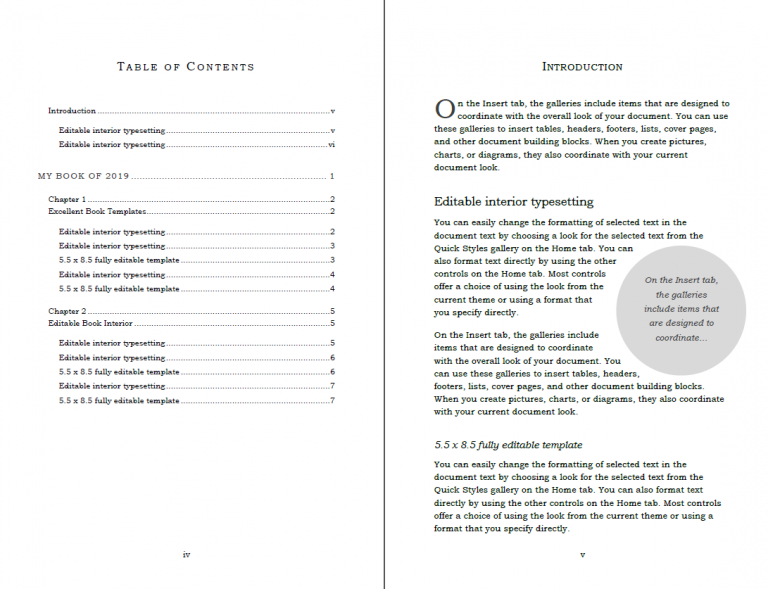 Modern book interior in Word 5.5 x 8.5