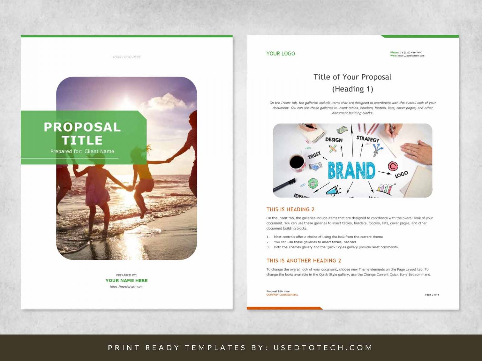 Elegant and editable proposal design template in Word