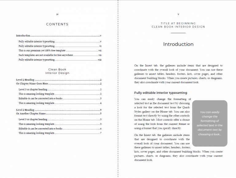 Clean book interior design in Microsoft Word, 6 x 9 paper size