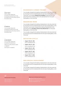 Personal profile design in editable Ms Word format