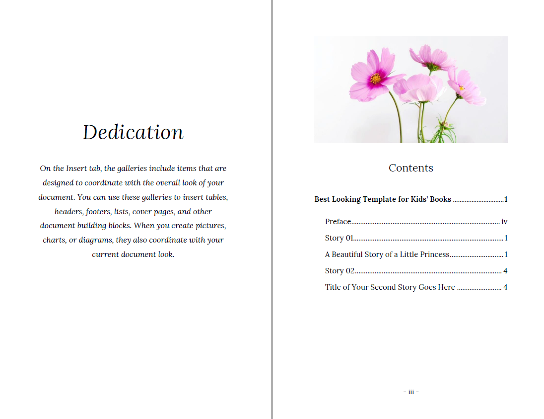 Free best looking Word template for writing kids books